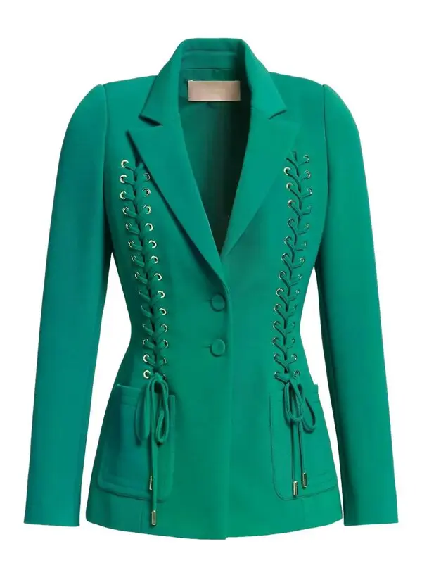 Elie Saab Lace-up Blazer - Green