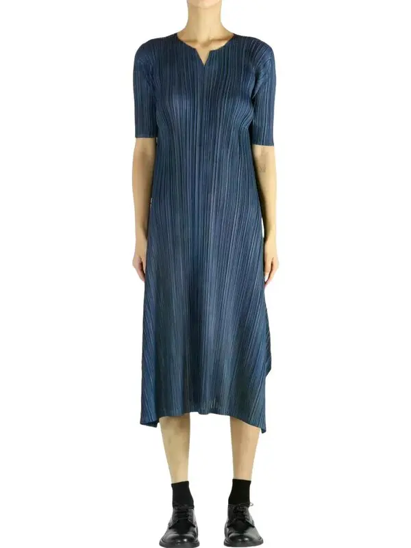 Issey Miyake Pleated Dress - Blue