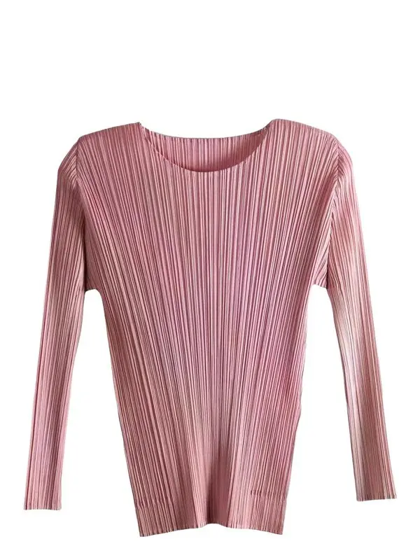 Issey Miyake Pleated Long-sleeve Top - Pink