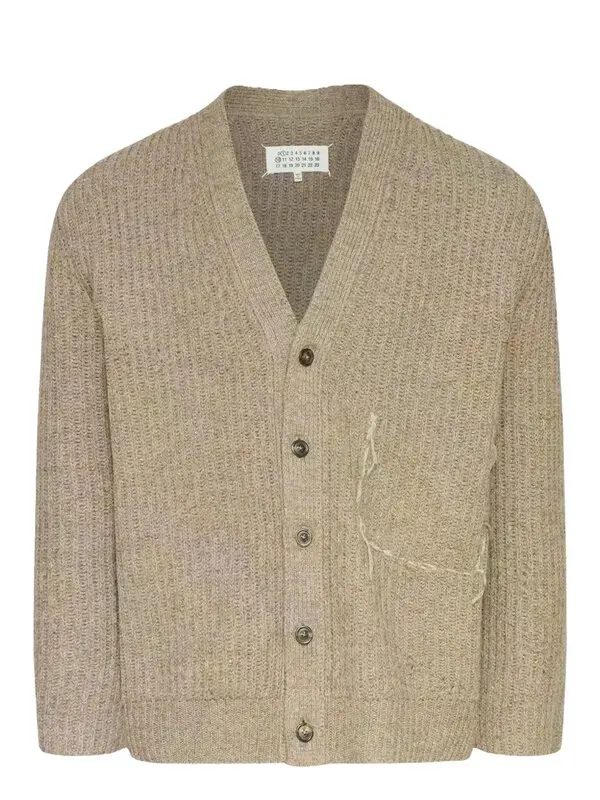 MAISON MARGIELA Button-up Textured Cardigan - Neutrals