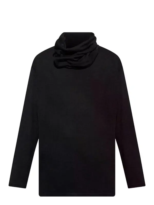 Yohji Yamamoto High-neck Fine Knit Top - Black