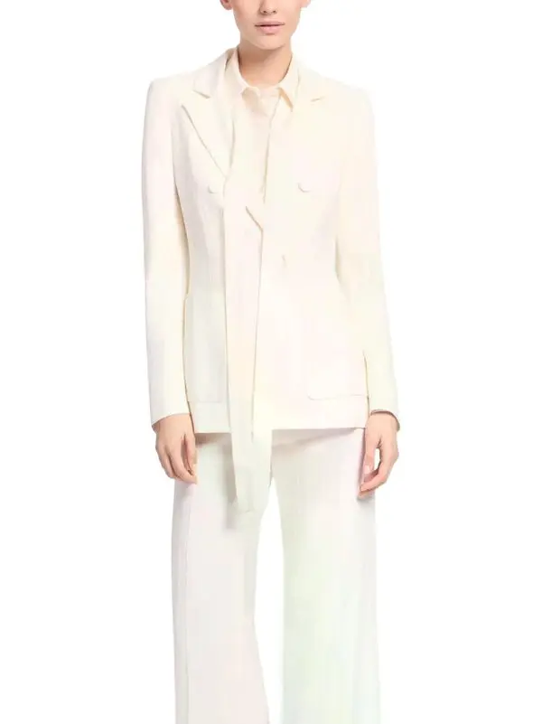 Elie Saab Embellished Pinstripe Blazer - White
