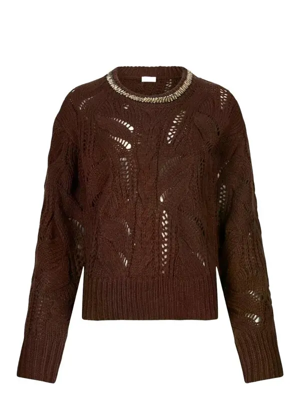 Liu Jo Openwork Knit Sweater - Brown