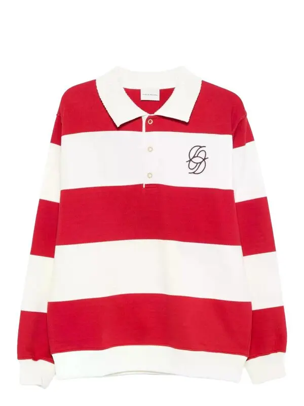Drole De Monsieur Striped Polo Shirt - Red