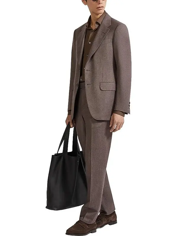 Zegna Melange Wool And Cashmere Suit - Light Brown
