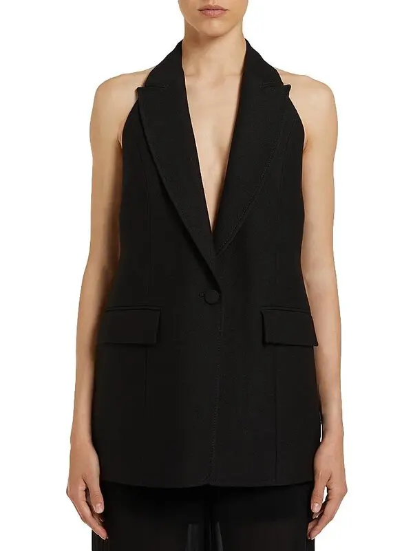 Marella Sleeveless Blazer - Black