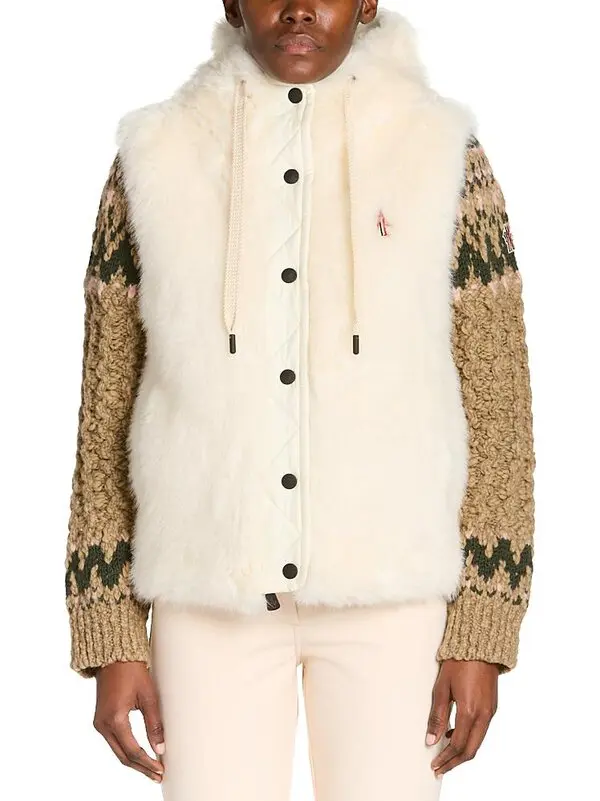 Moncler Arve Faux Fur Vest - White
