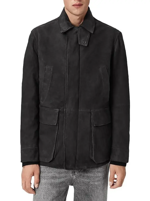 ALLSAINTS Bolton Suede Jacket - Washed Black