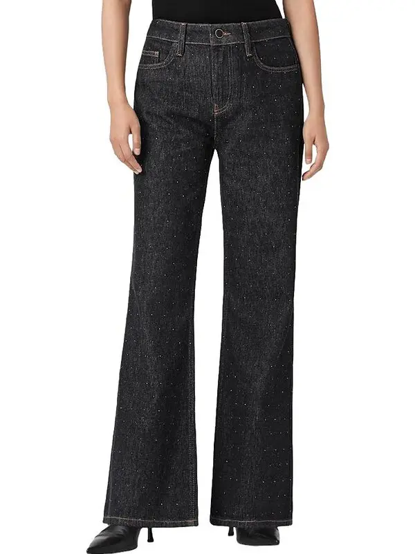 ALLSAINTS Ember Sparkle High Rise Jeans - Raw Indigo