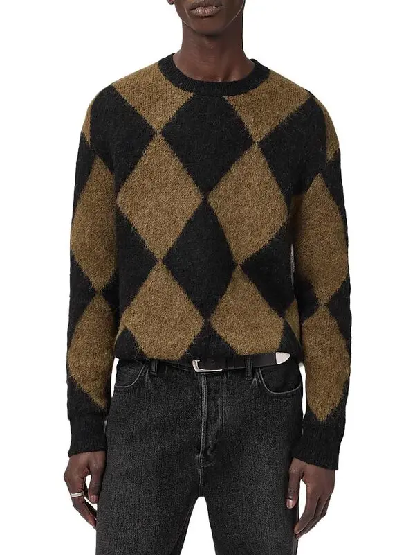 ALLSAINTS Bower Crewneck Sweater - Black/brown