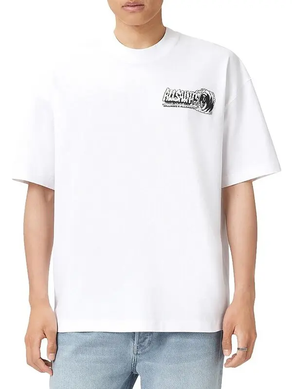 ALLSAINTS Burnout Short Sleeved Crewneck Tee - Ashen White