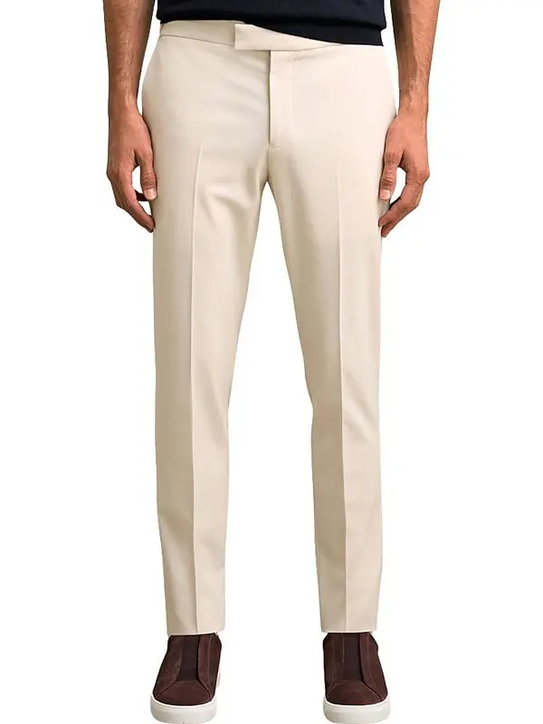 REISS Slim Fit Drawcord Trousers - Stone