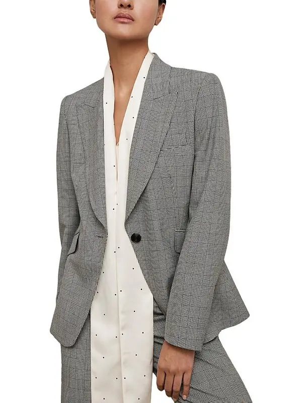 REISS Brooklyn Check Blazer - Grey
