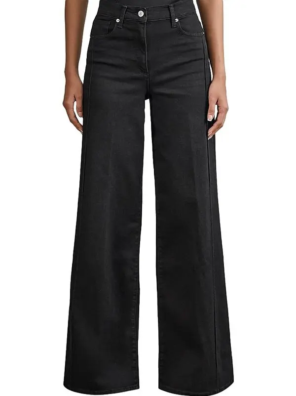 REISS Heather High-rise Wide-leg Jeans - Black