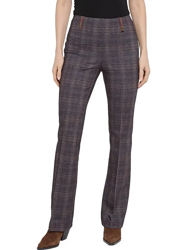 Lyssé Pintuck Plaid Ponte Trousers - Polished Plaid