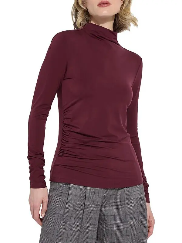 Lyssé Jovita Ruched Top - Dark Plum