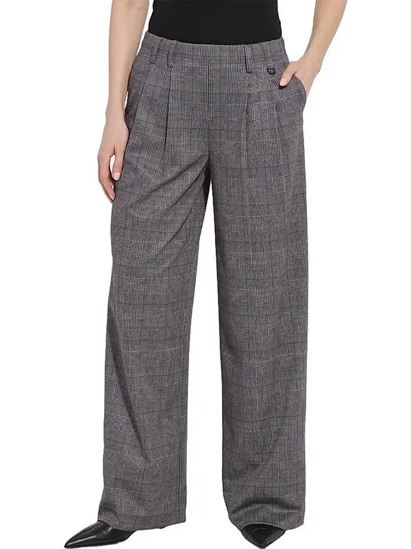 Lyssé Darcy Pleated Plaid Pants - London Glen Plaid