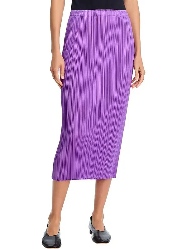 Issey Miyake Pleated Midi Skirt - Light Purple