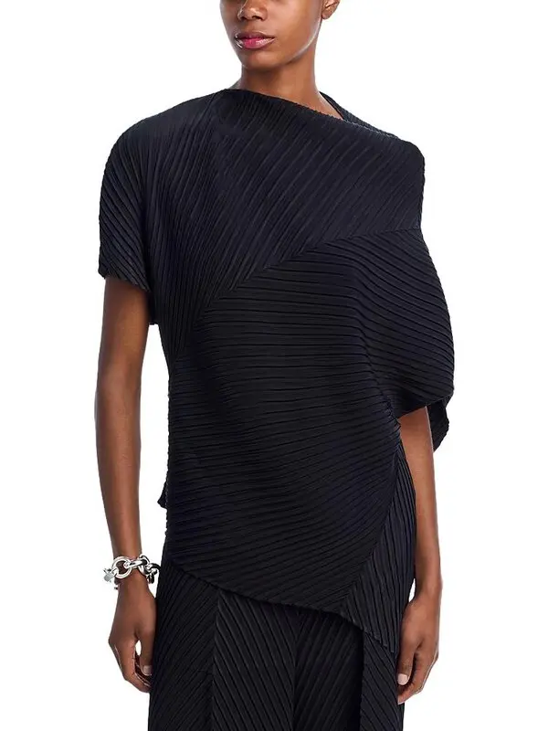 Issey Miyake Soft Fold Pleats Top - Black
