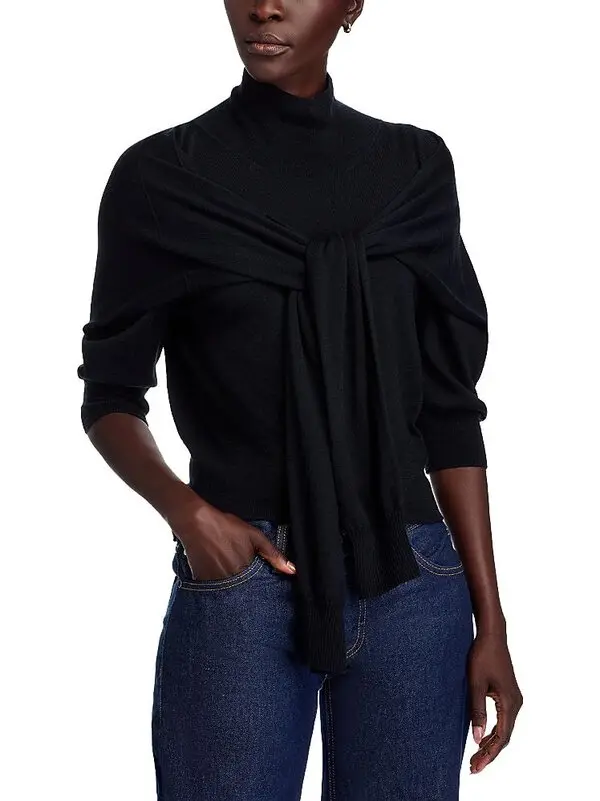 Issey Miyake Wool Four-sleeve Knit Top - Black