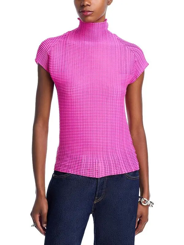 Issey Miyake Wooly Pleats Top - Pink