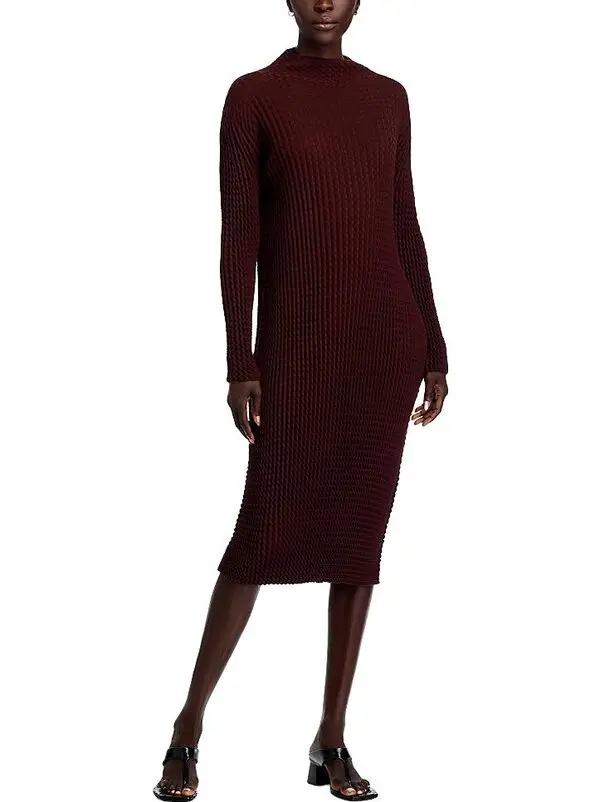 Issey Miyake Spongy Knit Dress - Dark Brown