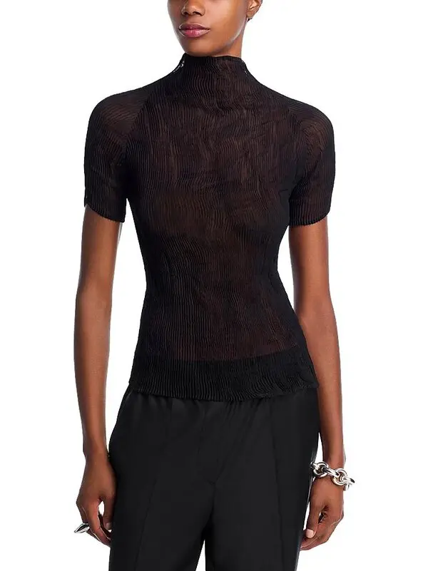 Issey Miyake Chiffon Twist Top - Black