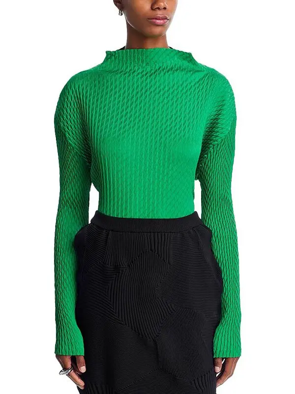 Issey Miyake Sleek Pleats Top - Green