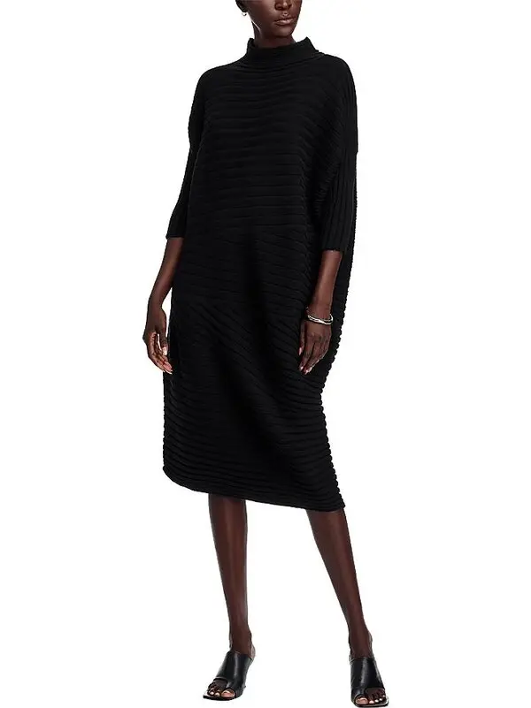 Issey Miyake Cotton Cashmere Knit Dress - Black