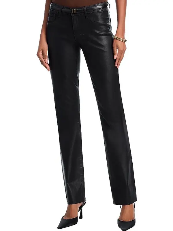 L'Agence Sneeki Low-rise Straight-leg Jeans - Noir Coated