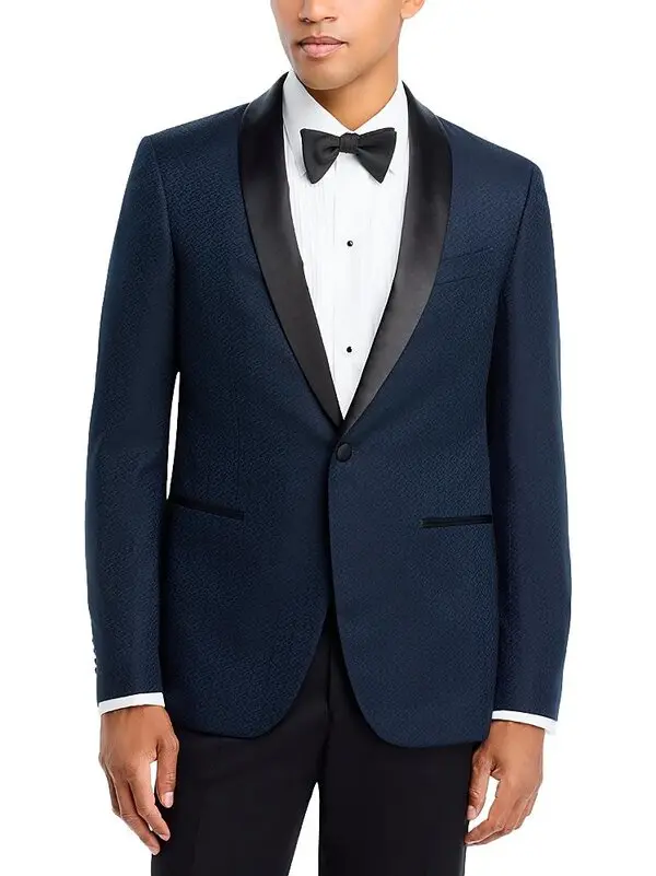John Varvatos Micro Jacquard Shawl Dinner Jacket - Navy