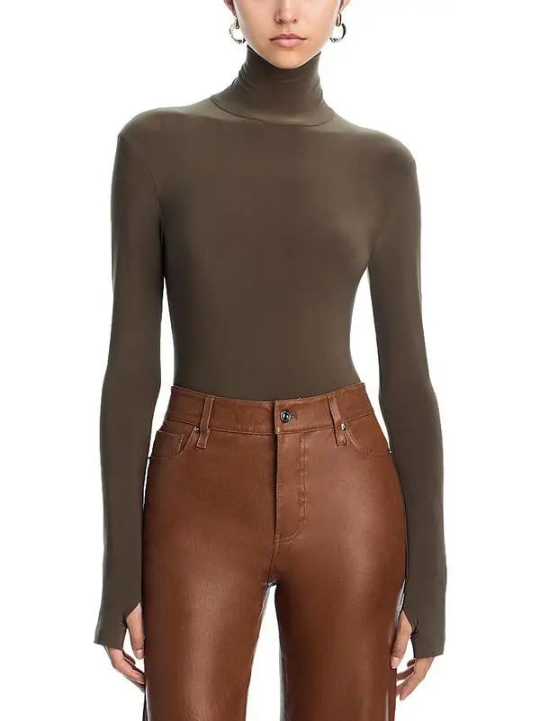 Norma Kamali Turtleneck Bodysuit - Bark