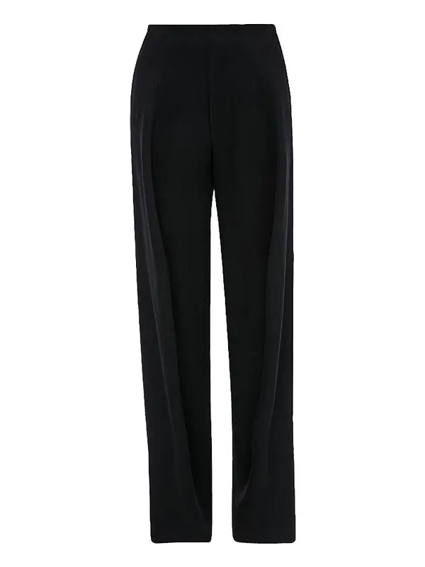 Victoria Beckham Wool Sculptural Leg Trousers - Black