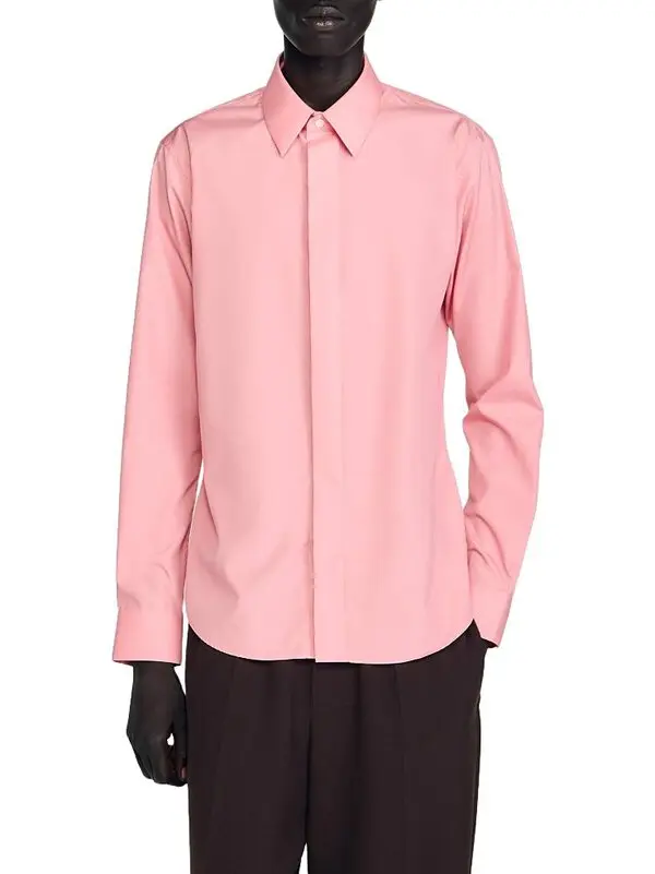 Sandro Hidden Placket Formal Shirt - Baby Pink