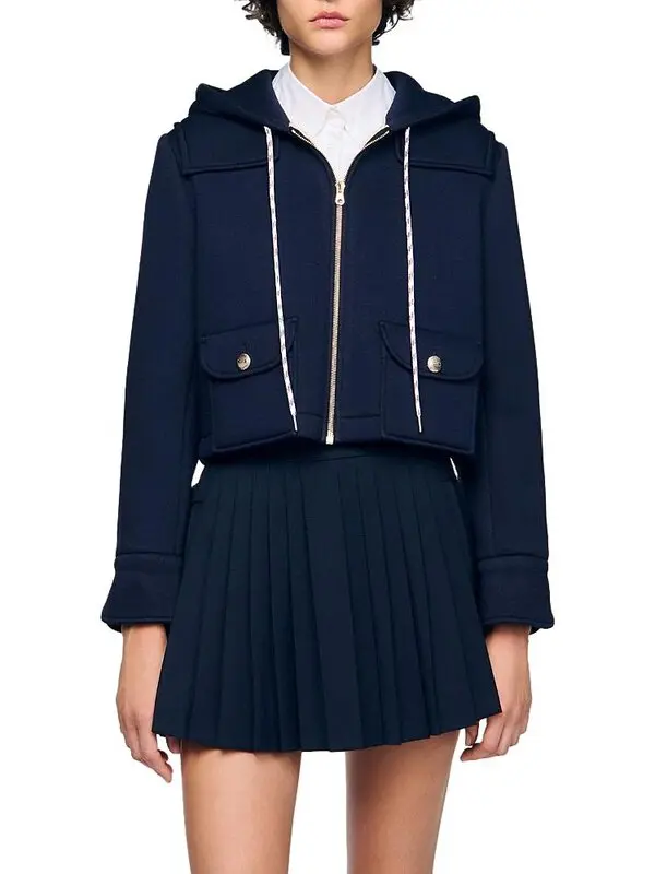 Sandro Dorian Zippered Jacket - Navy Blue