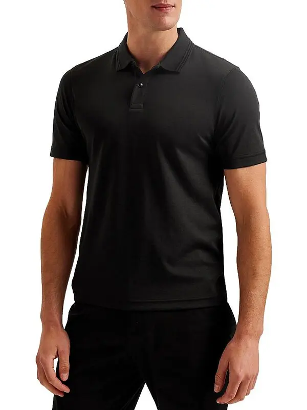 Ted Baker London Short Sleeve Regular Fit Polo - Black