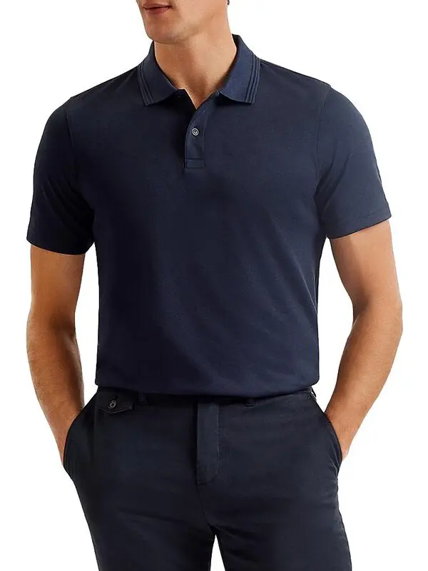 Ted Baker London Short Sleeve Regular Fit Polo - Navy