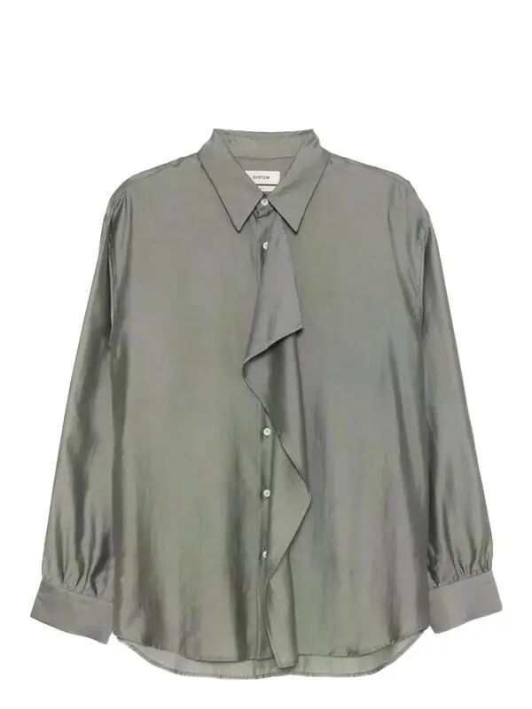 SYSTEM Scarf Shirt - Grey