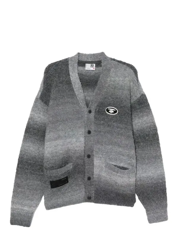 AAPE BY *A BATHING APE® Logo-embroidered Cardigan - Grey