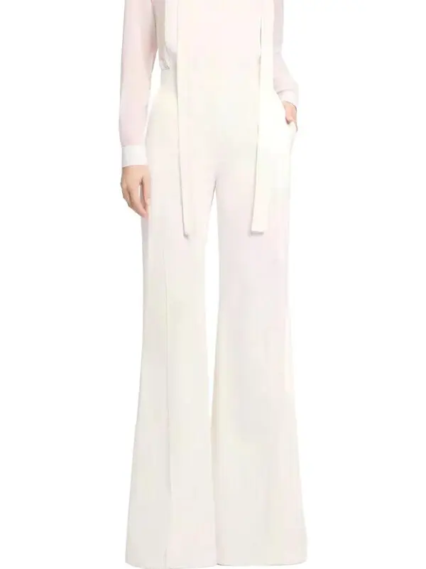 Elie Saab Pinstripe Flared Trousers - White