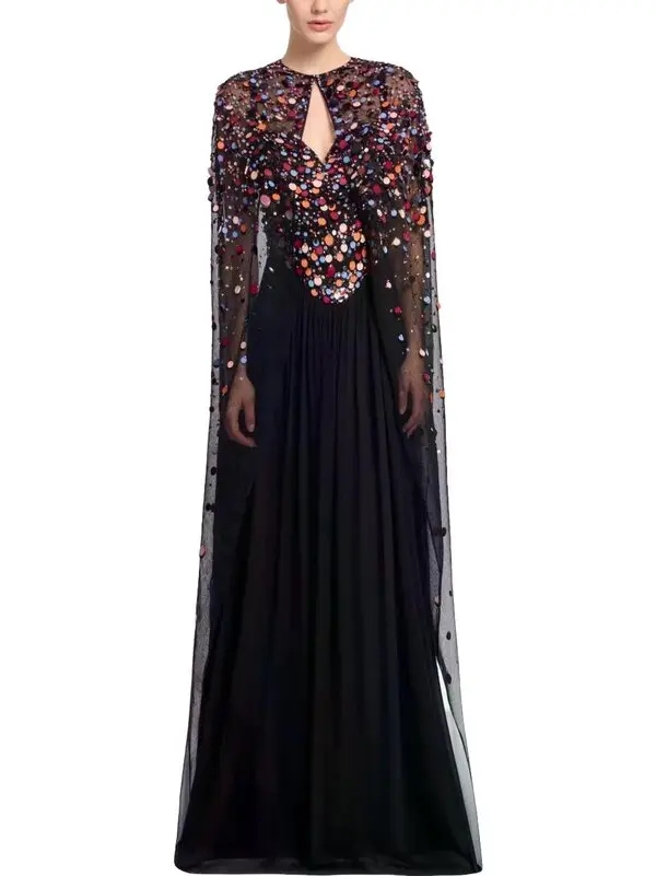 Elie Saab Sequin-embellished Cape - Black