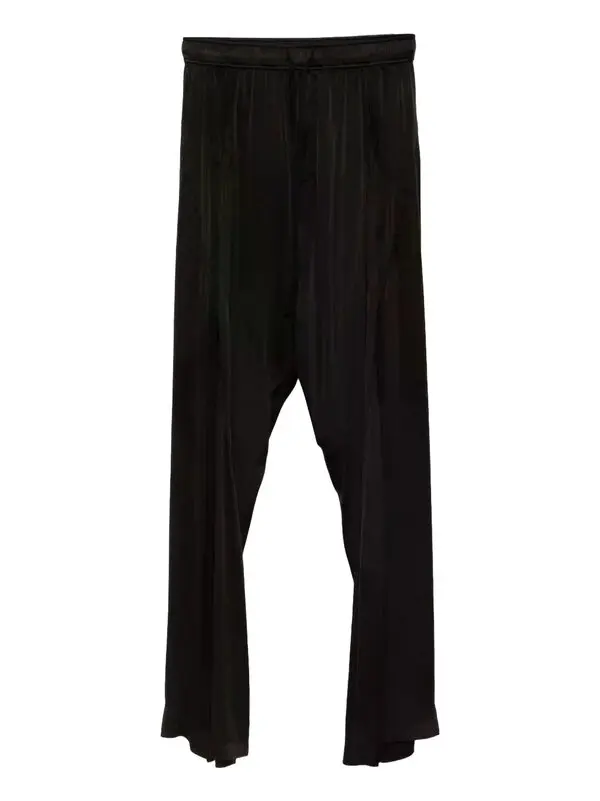 JULIUS Pintuck-detail Trousers - Black