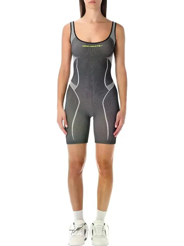 Off-White Race Logo Arrow Seamless Playsuit - Grey