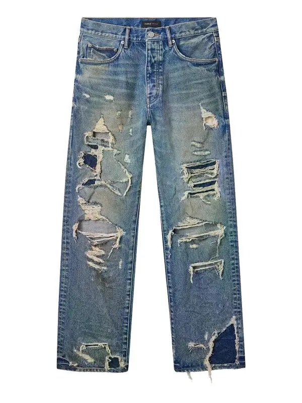 PURPLE BRAND P011 Repair Blowout Jeans - Blue