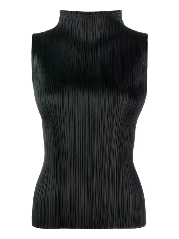 Issey Miyake Sleeveless High-neck Top - Black