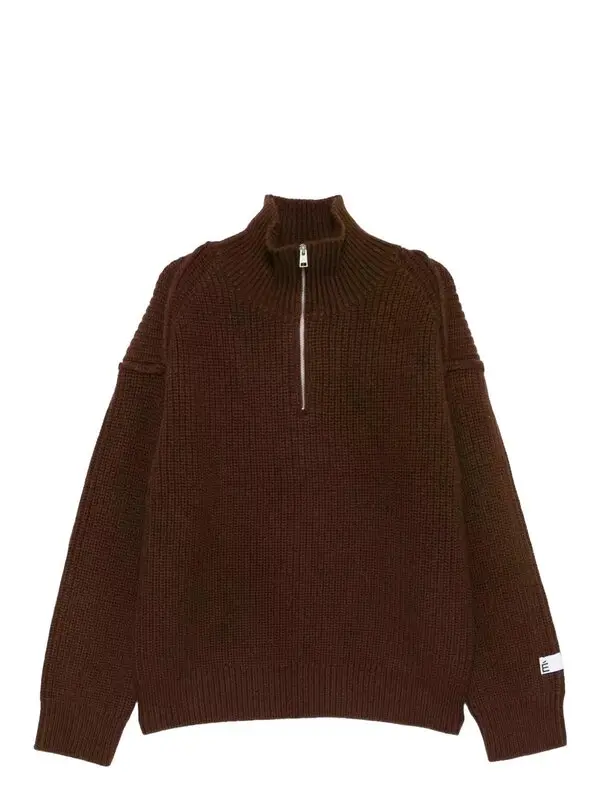 ÉTUDES STUDIO High-neck Zip-up Sweater - Brown