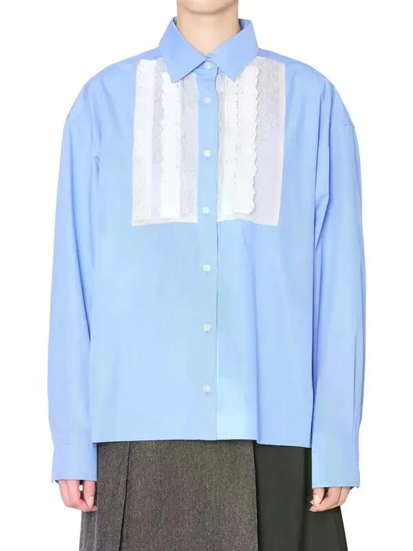 Kolor Lace-paneled Shirt - Blue