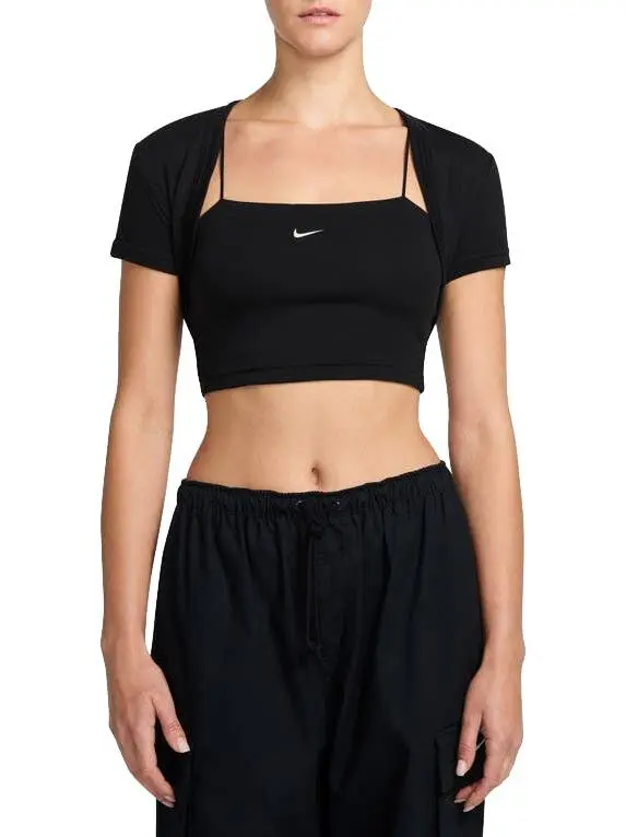 Nike Sportswear Chill Rib Crop Camisole & Bolero Set - Black/sail