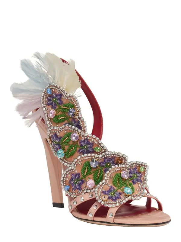 Valentino Garavani Crystal-embellished Sandal - Aau Nude Couture/skin Sorbet