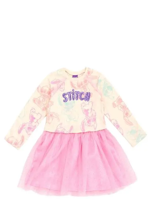 Disney Long Sleeve Tulle Dress - Lilo & Stitch Pink